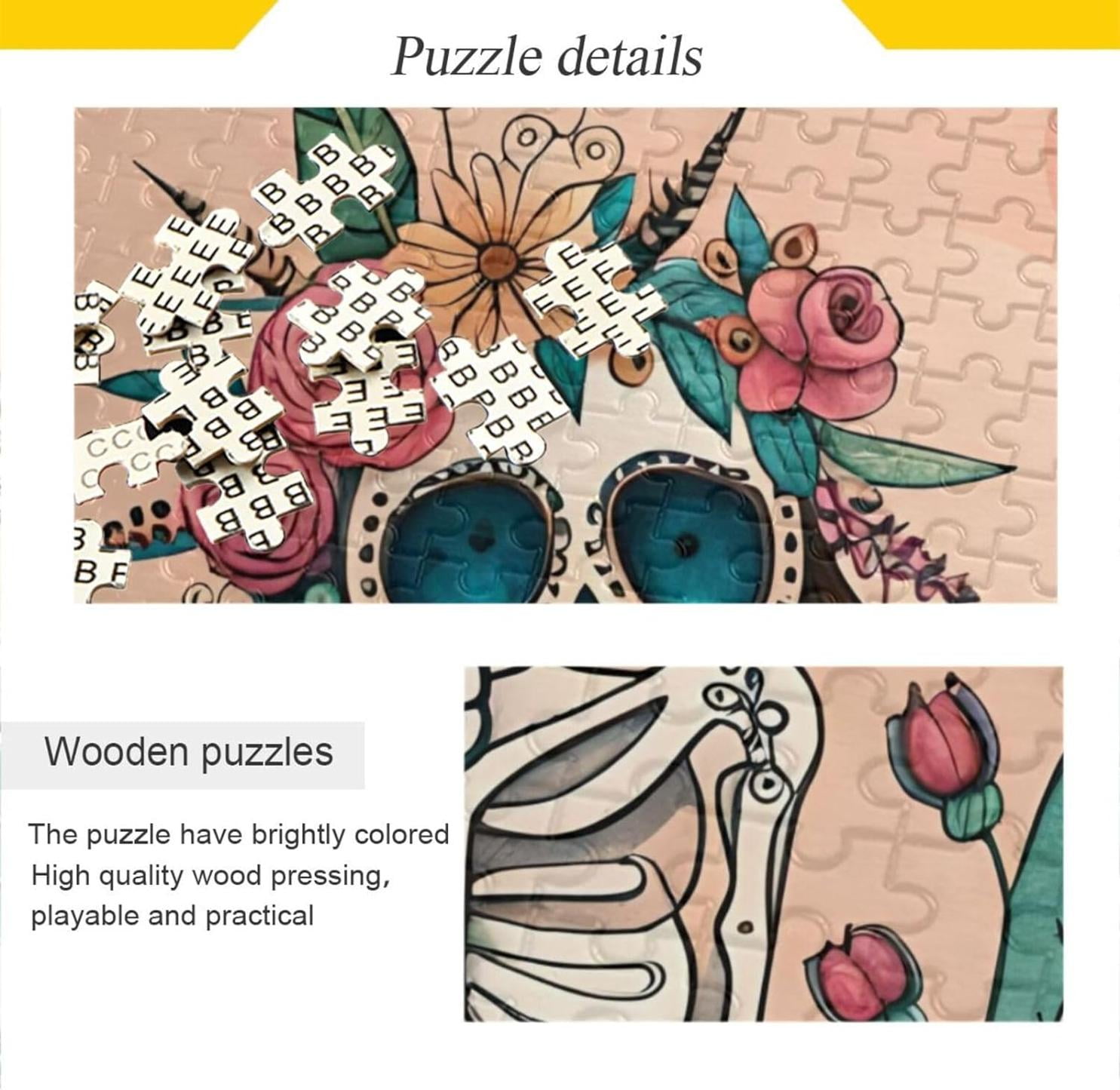 Jigsaw Puzzle Drawing Skeleton 1000 Pieces, Zigsaw with Alphabet ...