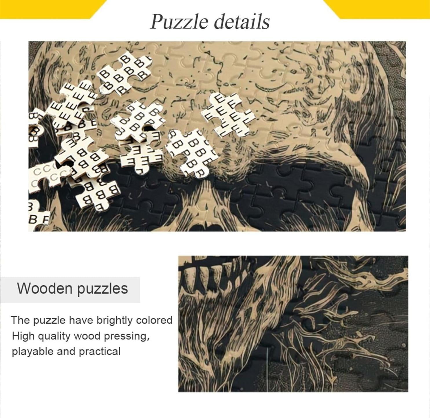 Jigsaw Puzzle Evil Skull 500 Pieces, Zigsaw with Alphabet Partition ...