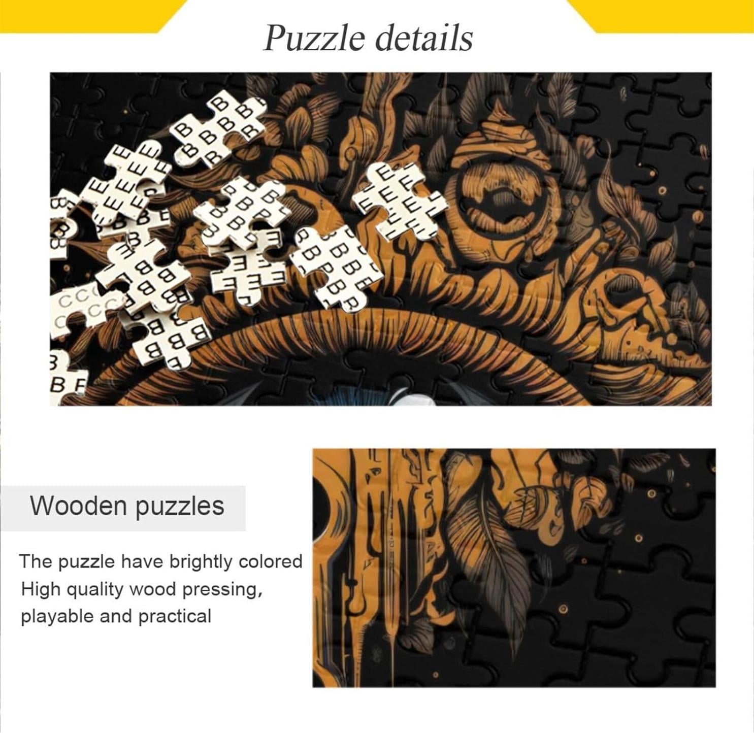 Jigsaw Puzzle Eye Keyhole 500 Pieces, Zigsaw with Alphabet Partition ...
