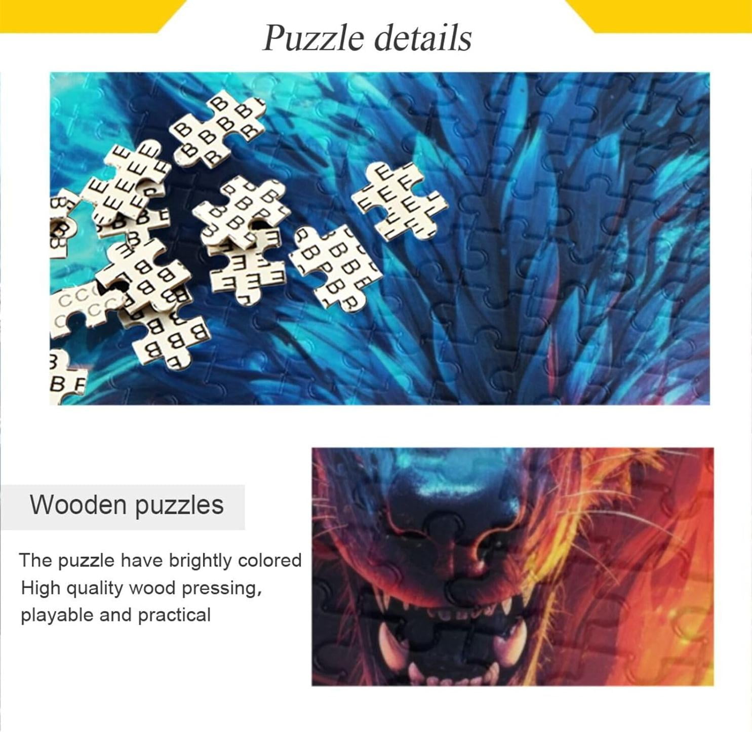 Jigsaw Puzzle Giant Blue Wolf 500 Pieces, Zigsaw with Alphabet ...
