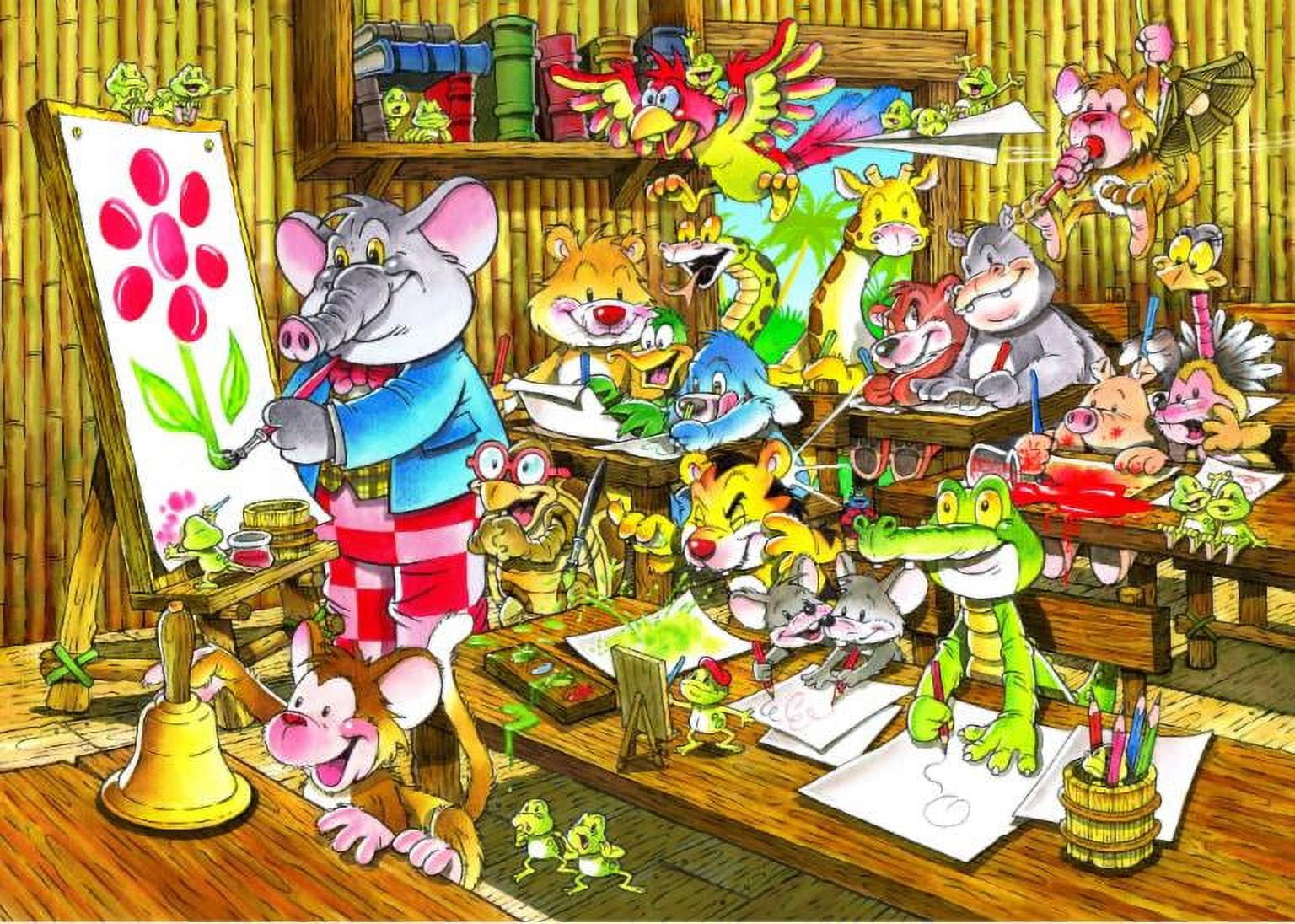 Jigsaw Puzzle "Jungle Classroom" 100 Pieces Gold Edition by Wuundentoy ...