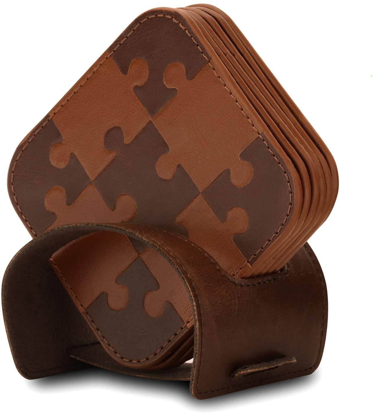 Jigsaw Puzzle Leather Coasters (Set Of 6) - Non-Slip Surface - Walmart.com