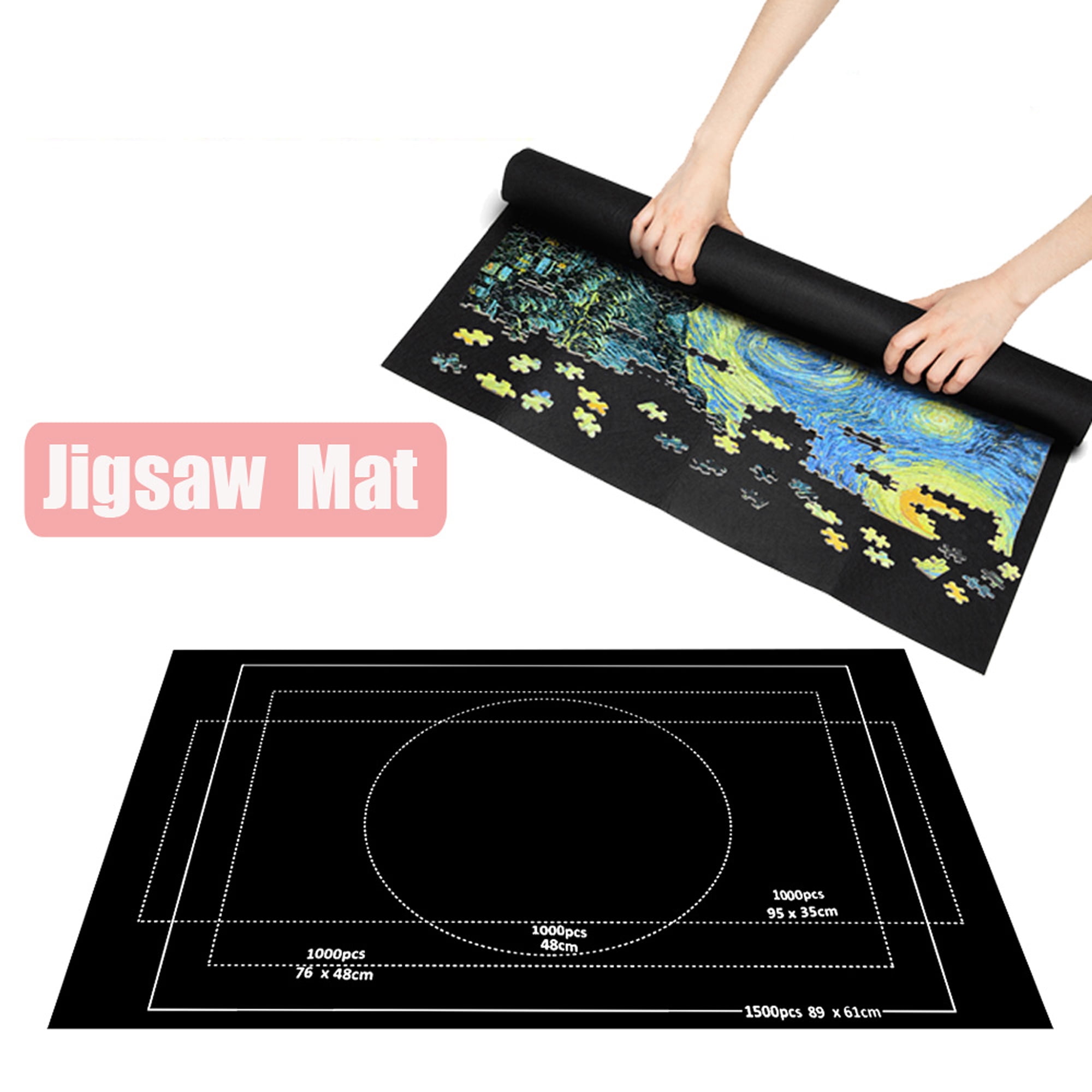 Jigsaw Puzzle Mat Roll Up for 1500, 1000 Pieces with Guiding Line Saver ...