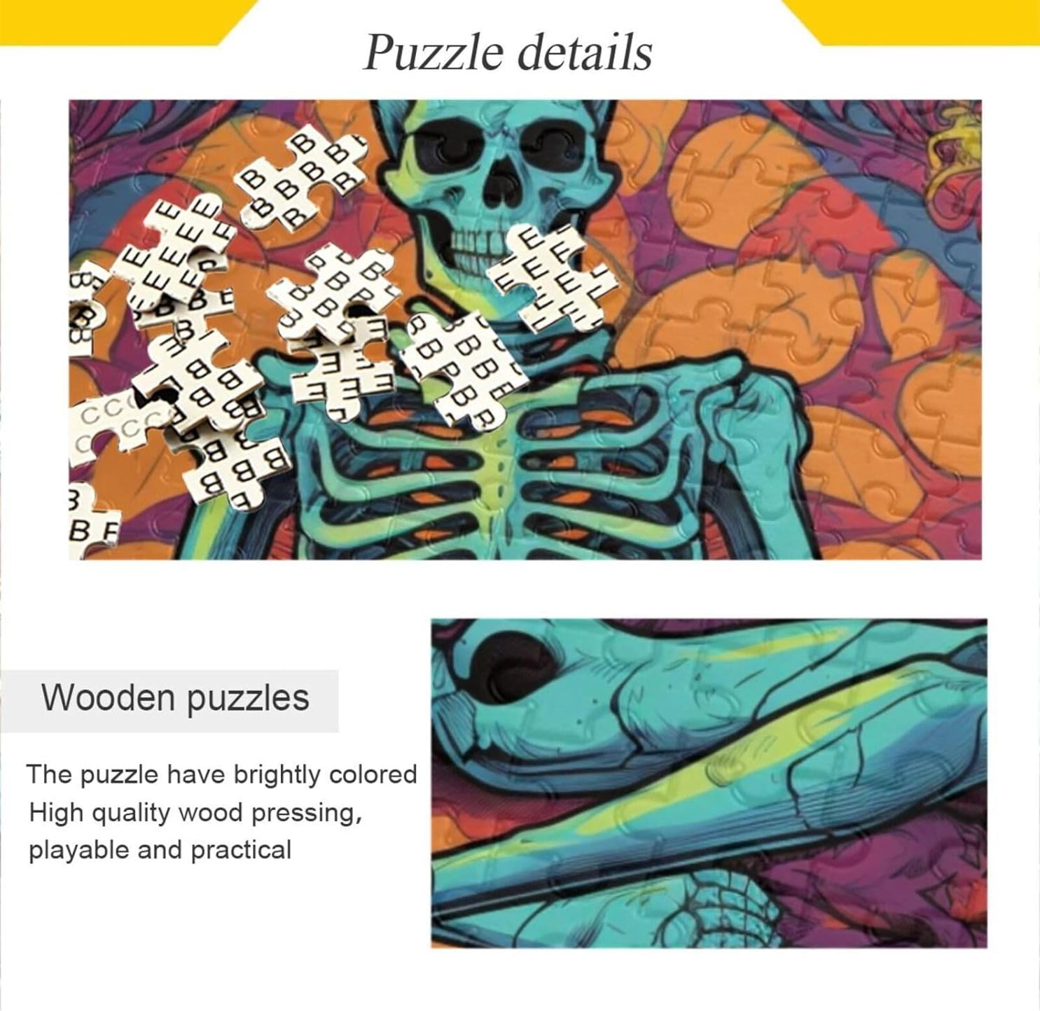 Jigsaw Puzzle Meditation Skull 1000 Pieces, Zigsaw with Alphabet ...