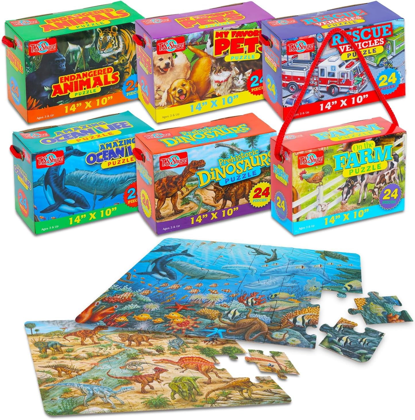 Jigsaw Puzzle Party Favor Set - Bundle of 6 Individual Mini Puzzles ...