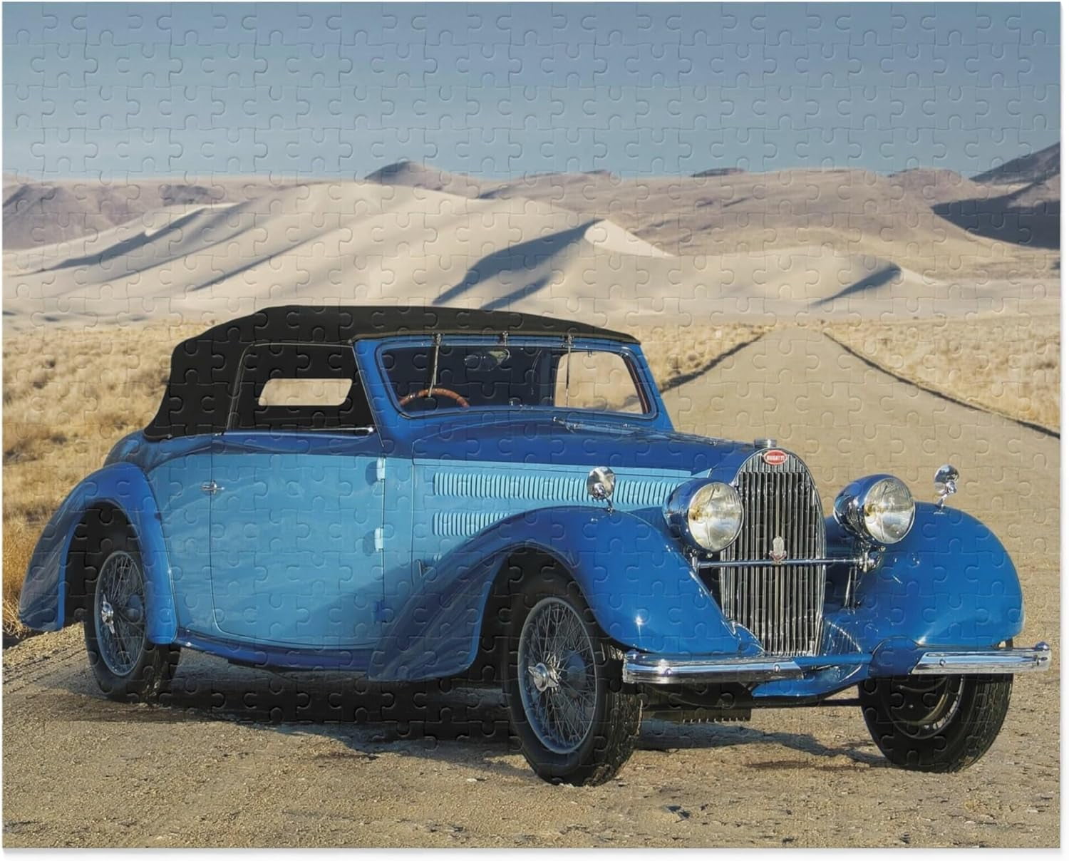 Jigsaw Puzzle Road Retro Car - Classic Car Lovers Wooden Puzzles ...