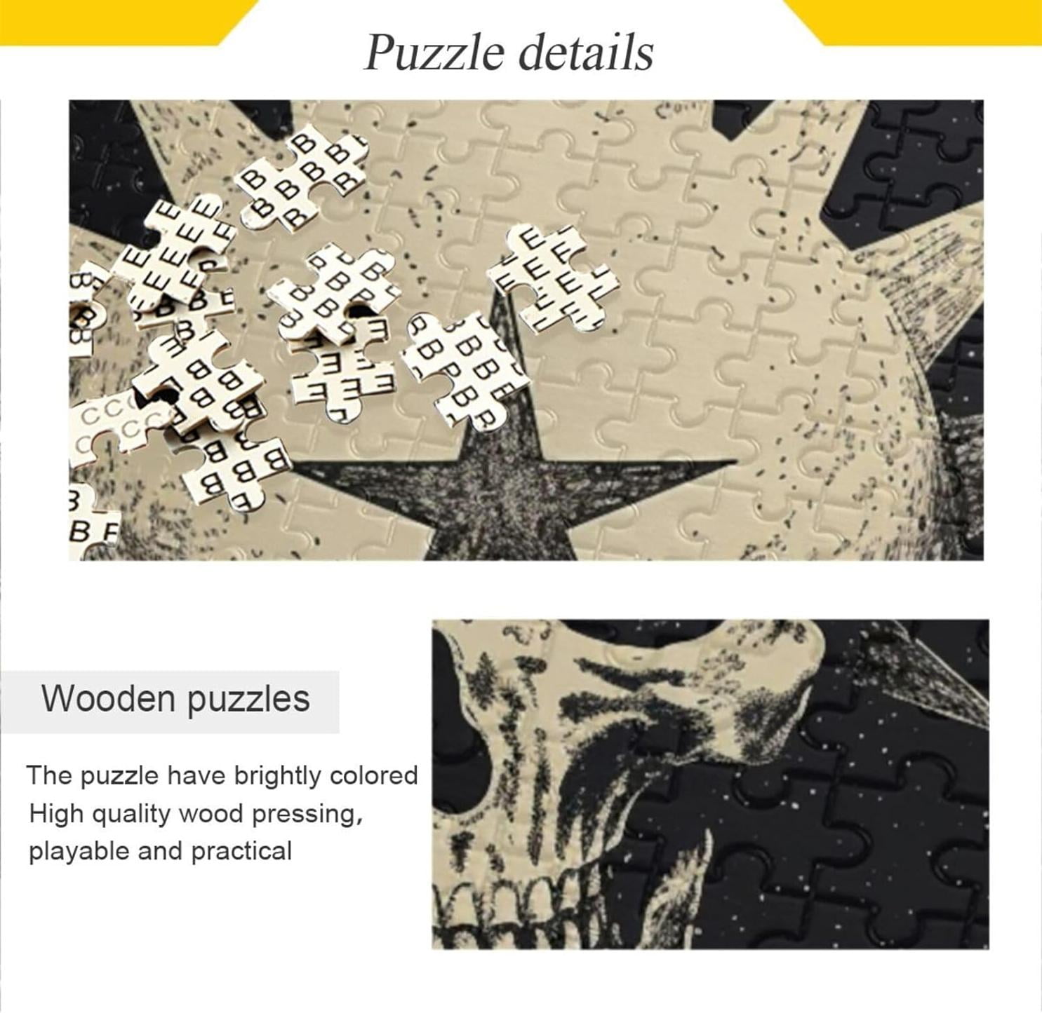 Jigsaw Puzzle Skull with Star 1000 Pieces, Zigsaw with Alphabet ...