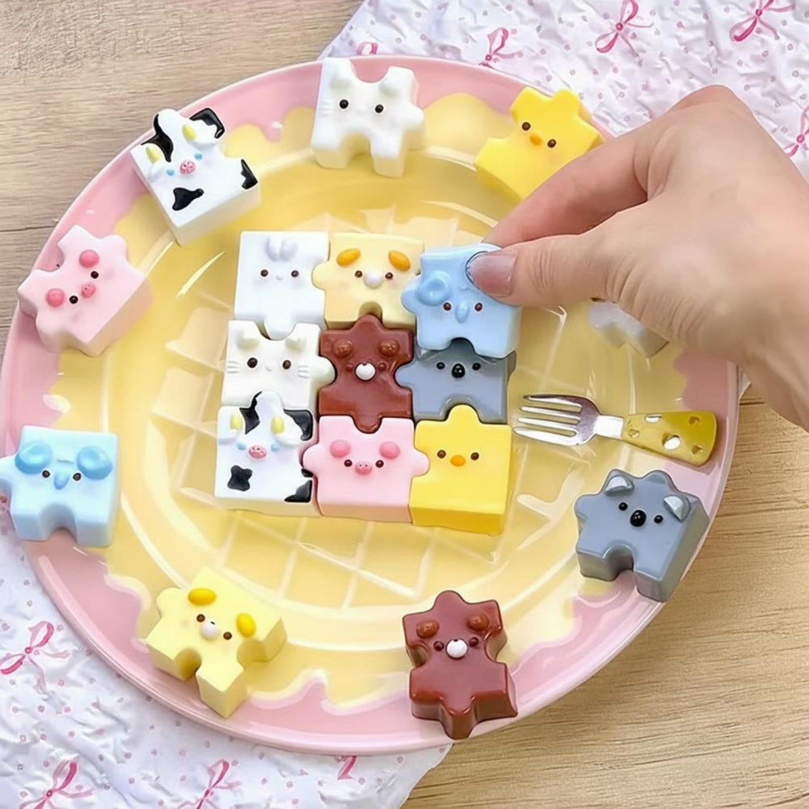 Jigsaw Puzzle Squishy Toys Cute Handmade Taba Squeeze Toy Kawaii ...