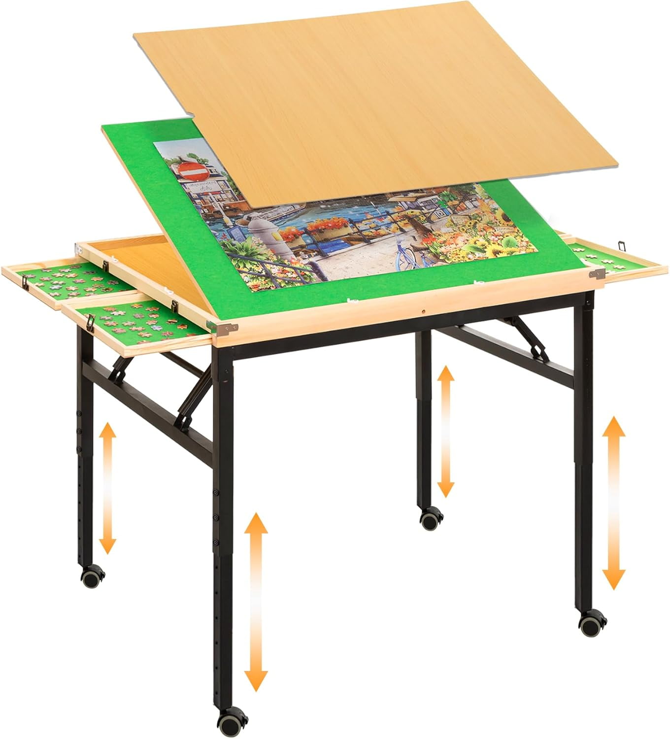 Jigsaw Puzzle Table for 1500 Piece with Drawers, Legs & Wheels ...