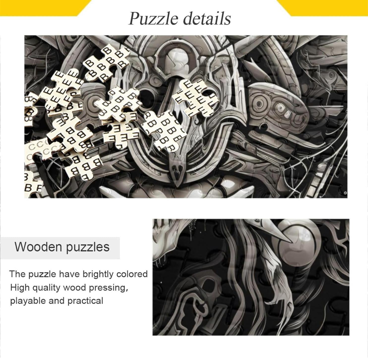 Jigsaw Puzzle Viking Skull 1000 Pieces, Zigsaw with Alphabet Partition ...