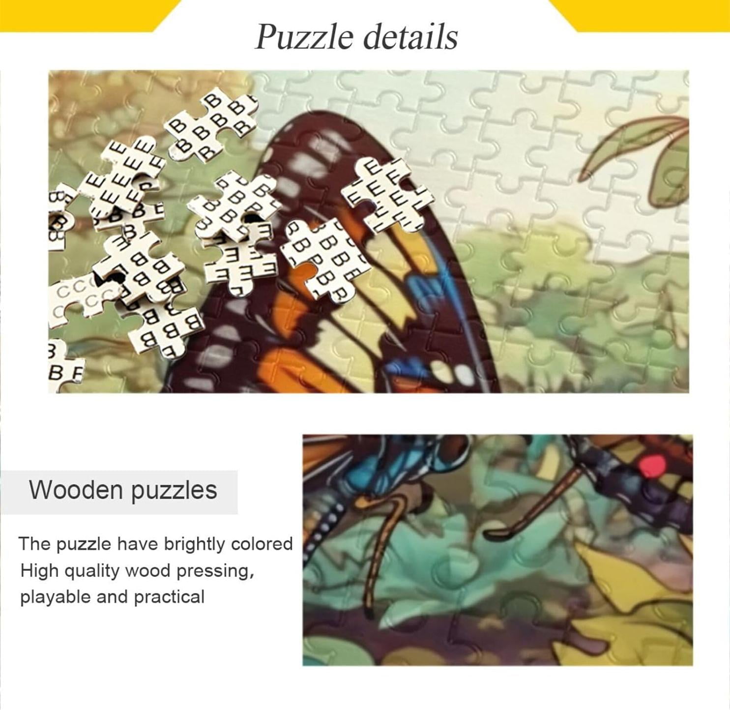 Jigsaw Puzzle Vintage Forest Butterfly 500 Pieces, Zigsaw with Alphabet ...