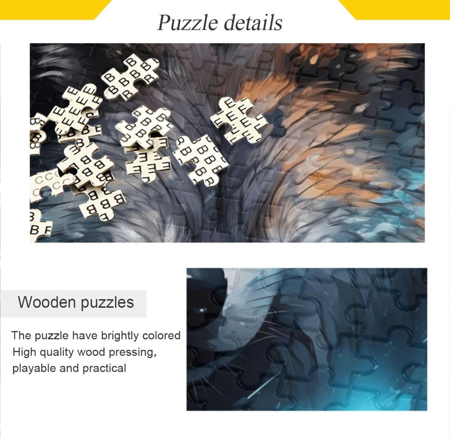 Jigsaw Puzzle Watercolor Wolf Portrait 1000 Pieces, Zigsaw with ...