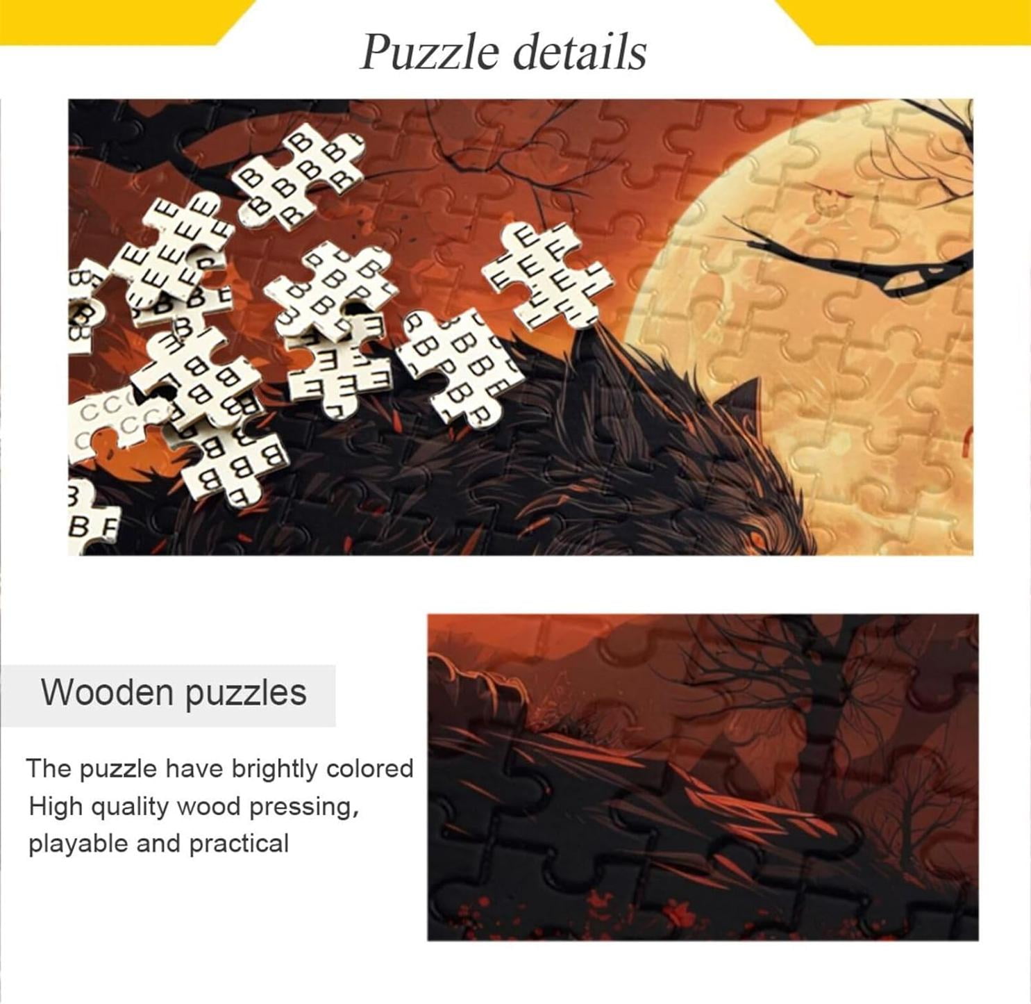 Jigsaw Puzzle Werewolve Sunset 1000 Pieces, Zigsaw with Alphabet ...