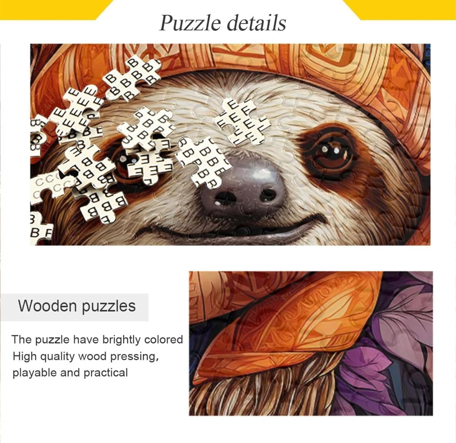 Jigsaw Puzzle Winter Sloth 500 Pieces, Zigsaw with Alphabet Partition ...