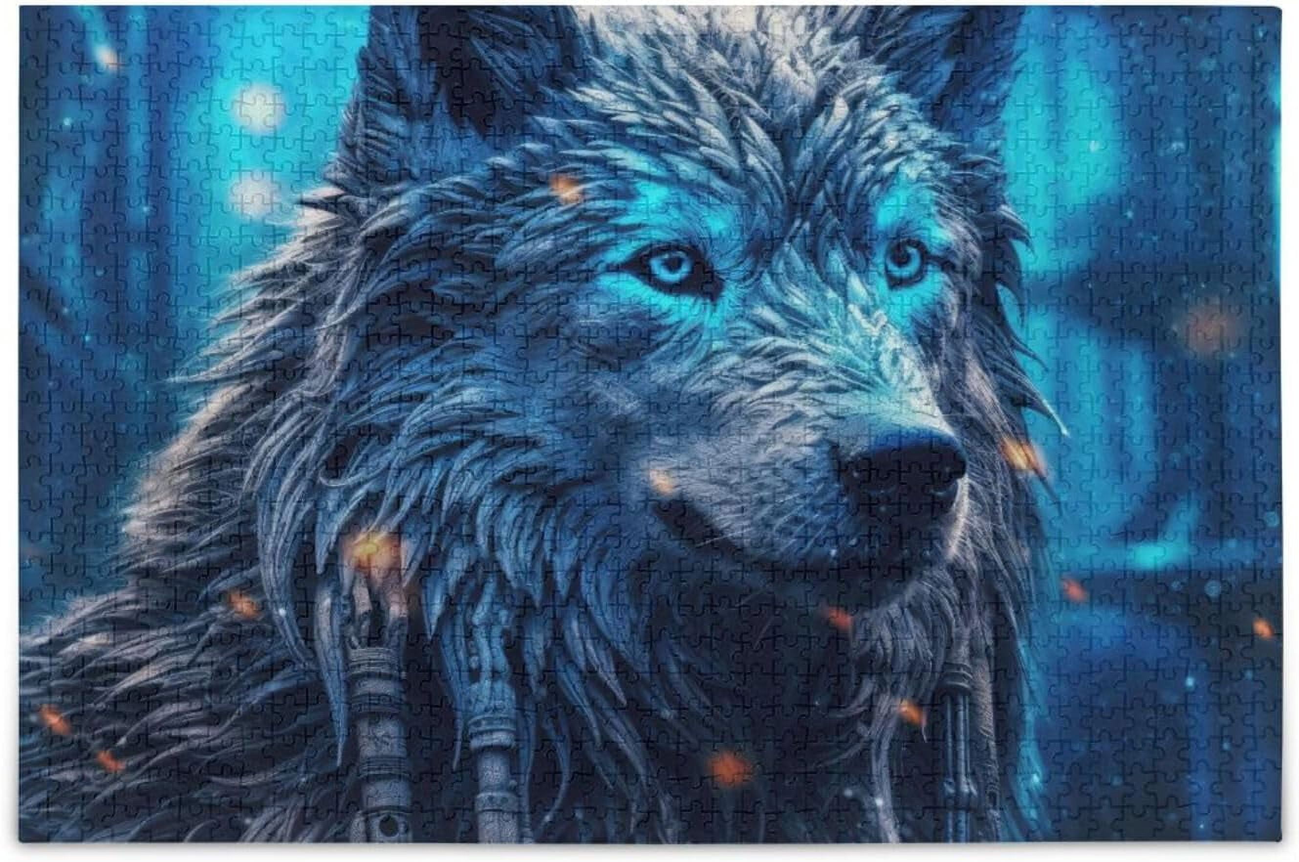 Jigsaw Puzzle Wolf Art 500 Pieces, Zigsaw with Alphabet Partition ...