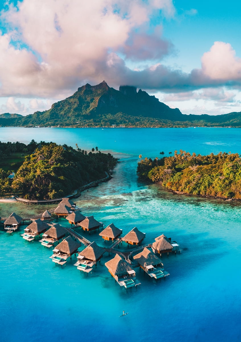 Jigsaw Puzzle for Adults 1000 Piece BLANC: Bora Bora Blue Wooden ...
