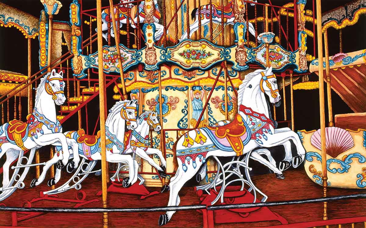 Jigsaw Puzzle for Adults 1000 Piece Carousel at the Fair Wooden Puzzles ...