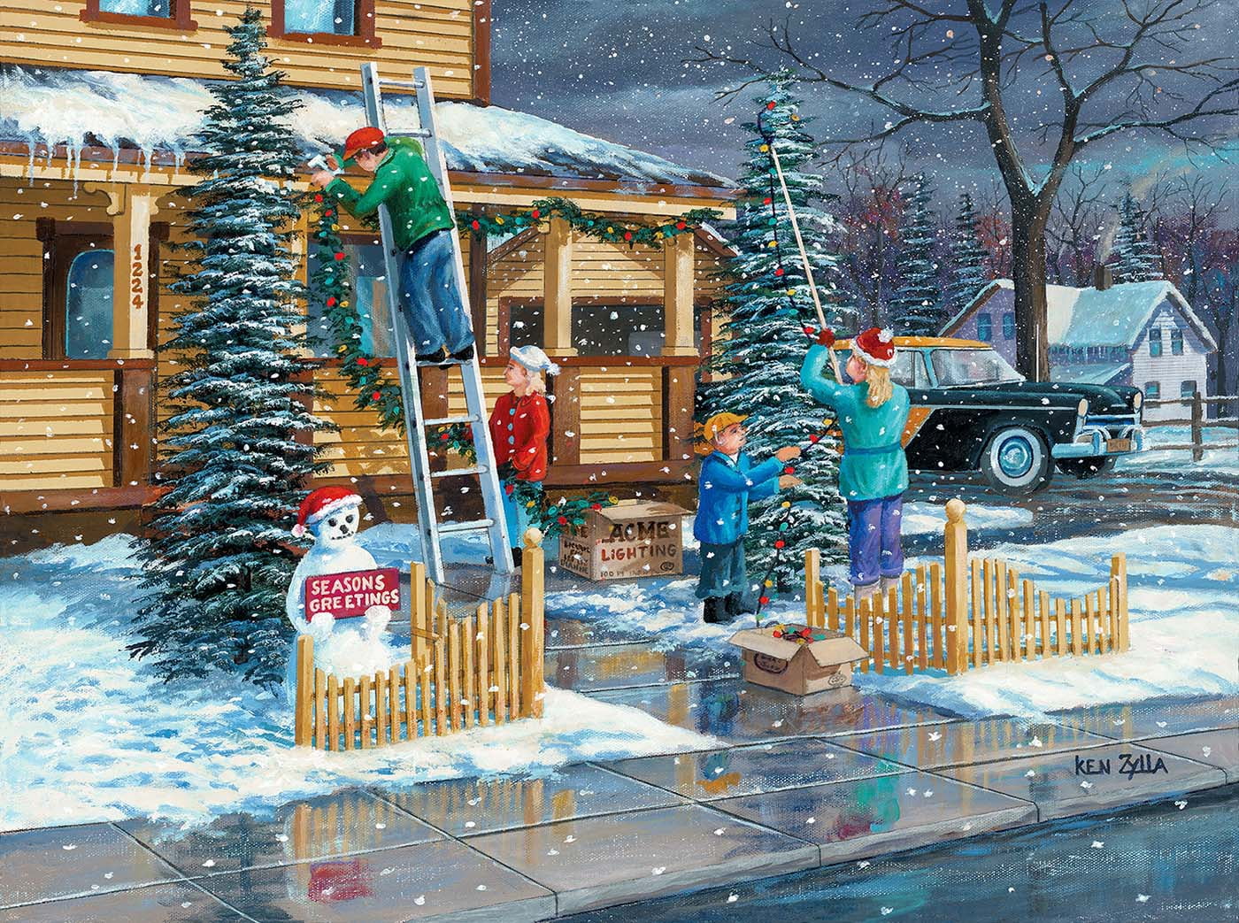 Jigsaw Puzzle for Adults 1000 Piece Deck the Halls Wooden Puzzles 29.5 ...