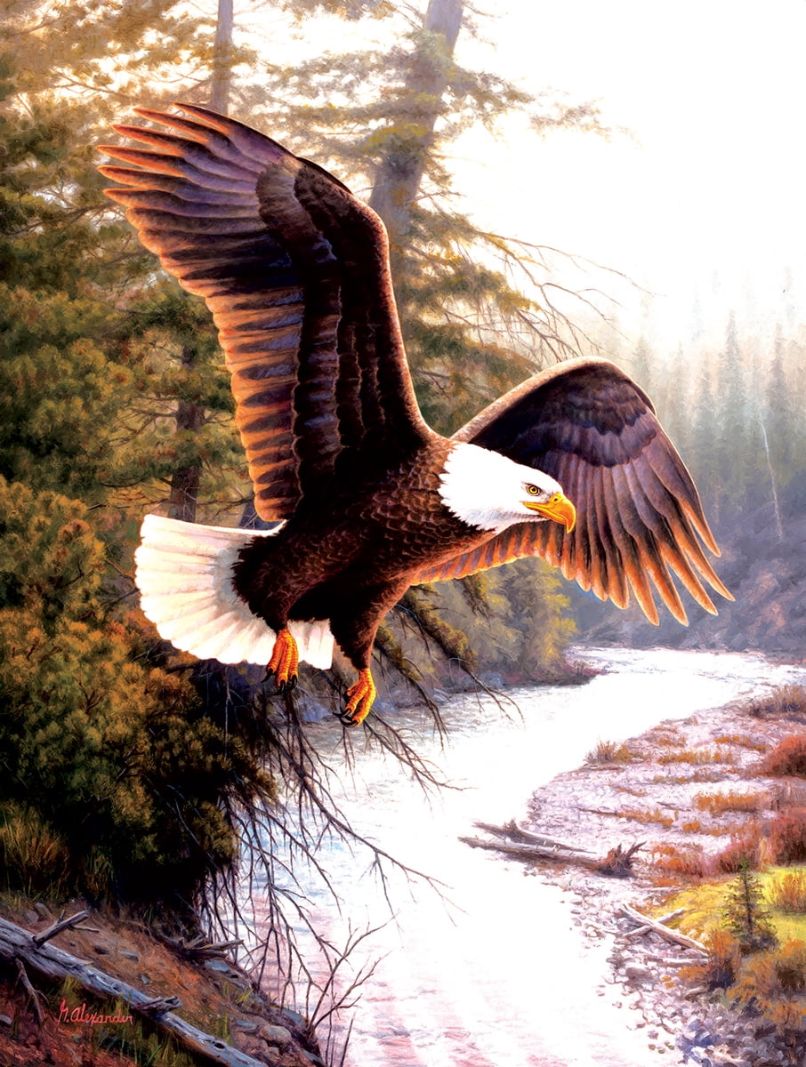 Jigsaw Puzzle for Adults 1000 Piece Eagle Patriot Wooden Puzzles 29.5 X ...