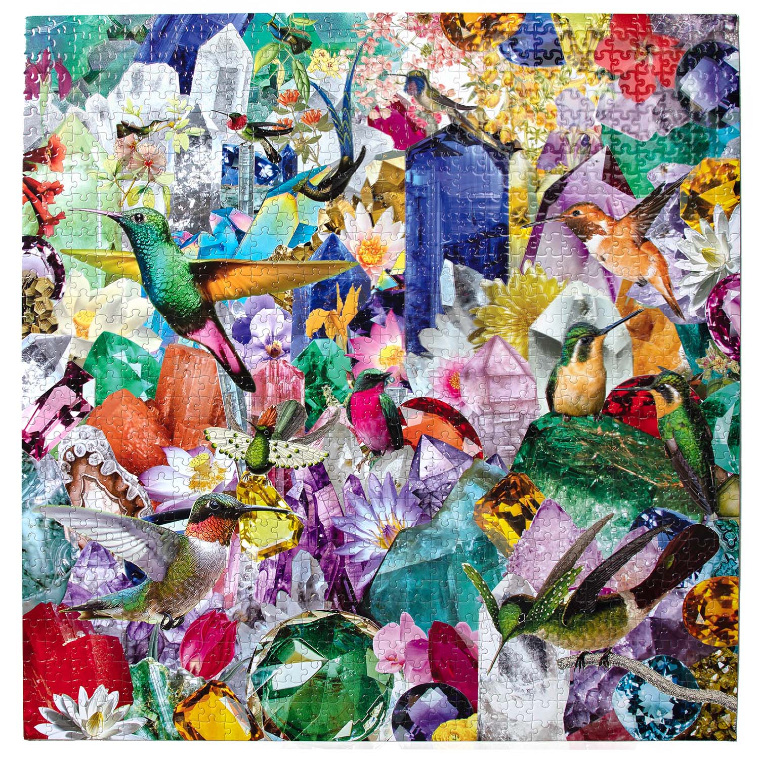 Jigsaw Puzzle for Adults 1000 Piece Hummingbirds and Gems Wooden ...