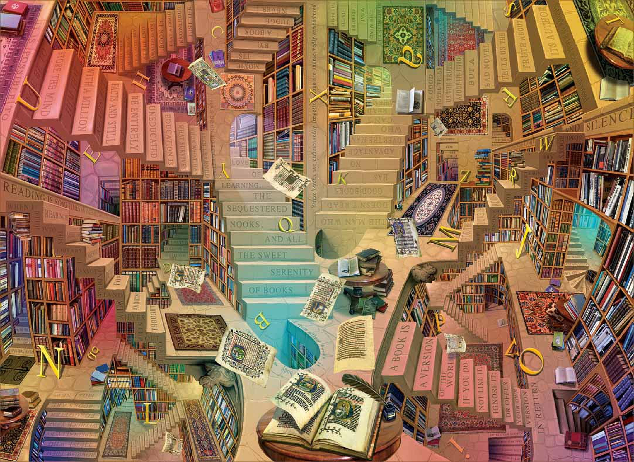 Jigsaw Puzzle for Adults 1000 Piece Library Wooden Puzzles 29.5 X 19.6 ...