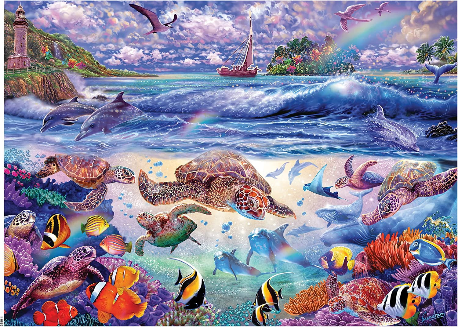 Jigsaw Puzzle for Adults 1000 Piece Ocean Magic - Turtles Galore Wooden ...