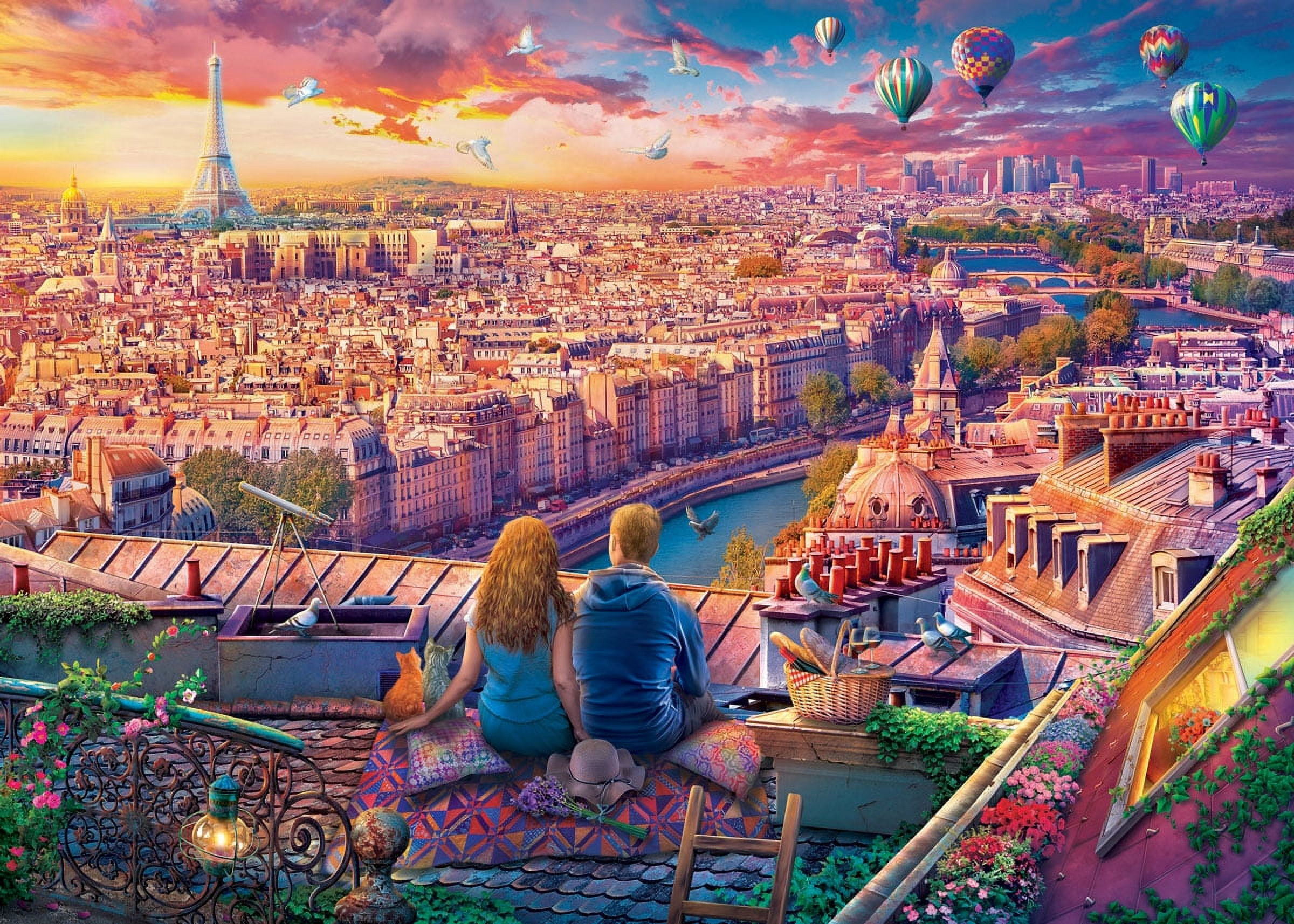 Jigsaw Puzzle for Adults 1000 Piece Paris Rooftop Wooden Puzzles 29.5 X ...