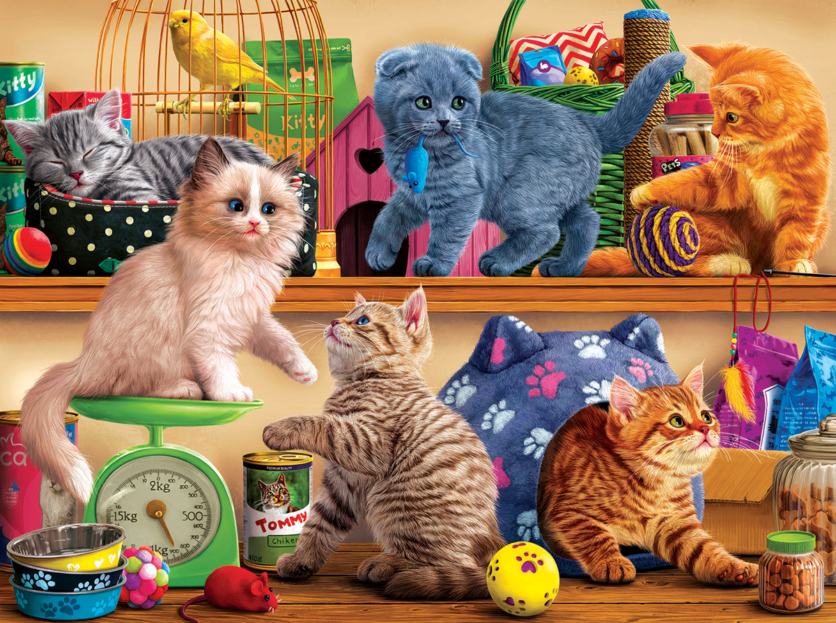 Jigsaw Puzzle for Adults 1000 Piece Pet Shop Kittens Wooden Puzzles 29. ...