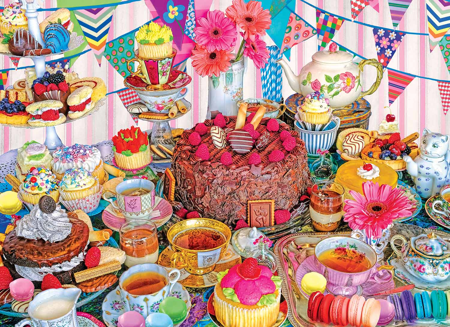 Jigsaw Puzzle for Adults 1000 Piece Tea Party Tent Wooden Puzzles 29.5 ...
