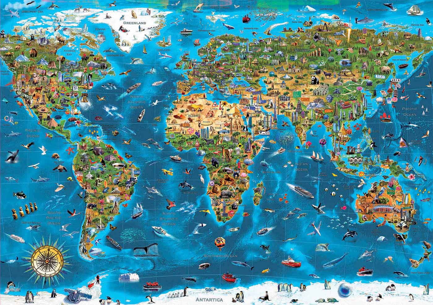 Jigsaw Puzzle for Adults 1000 Piece Wonders of the World Wooden Puzzles ...