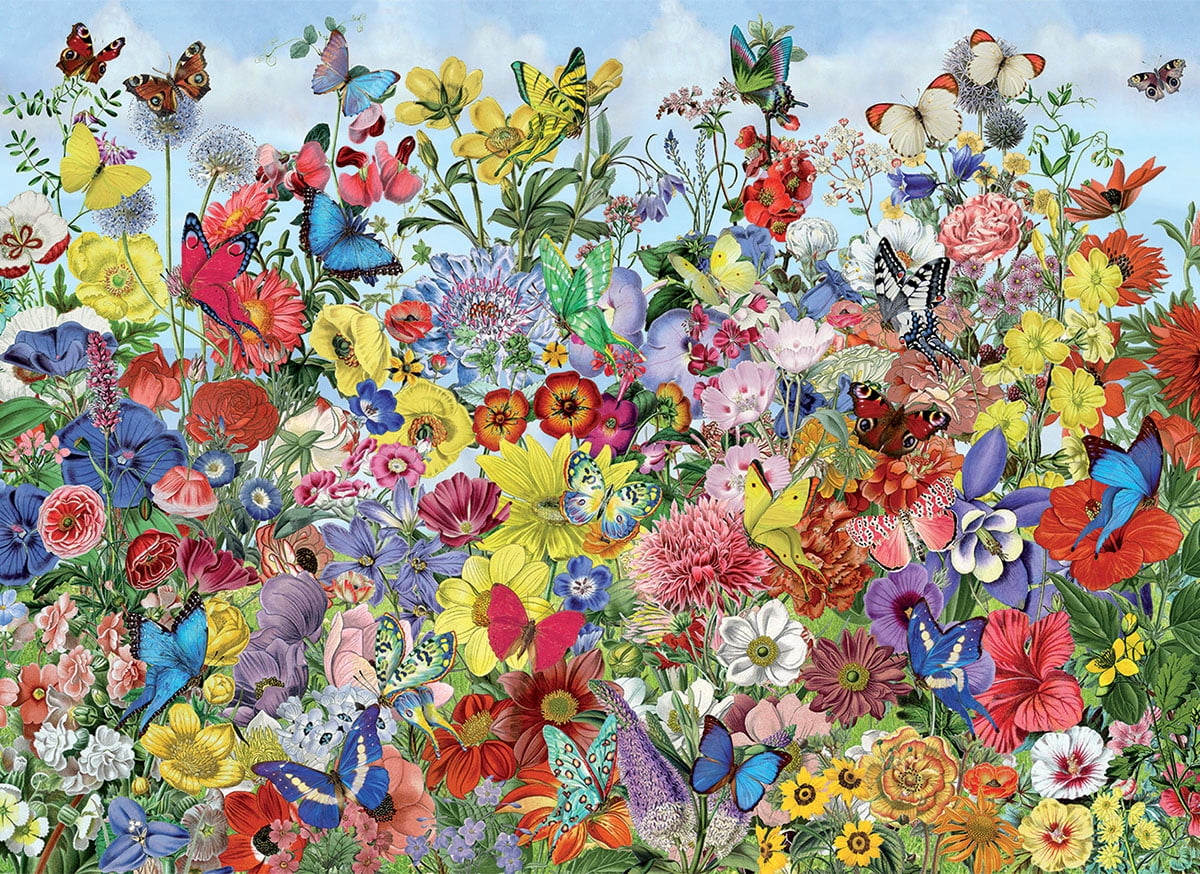 Jigsaw Puzzle for Adults 300 Piece Butterfly Garden Wooden Puzzles 15.7 ...