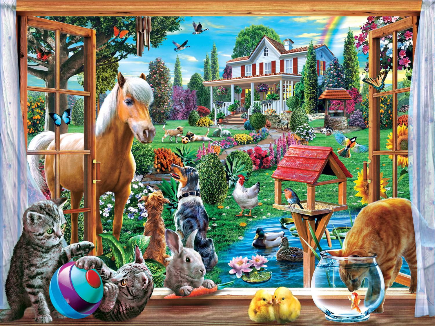 Jigsaw Puzzle for Adults 300 Piece Peeking Through Wooden Puzzles 15.7 ...