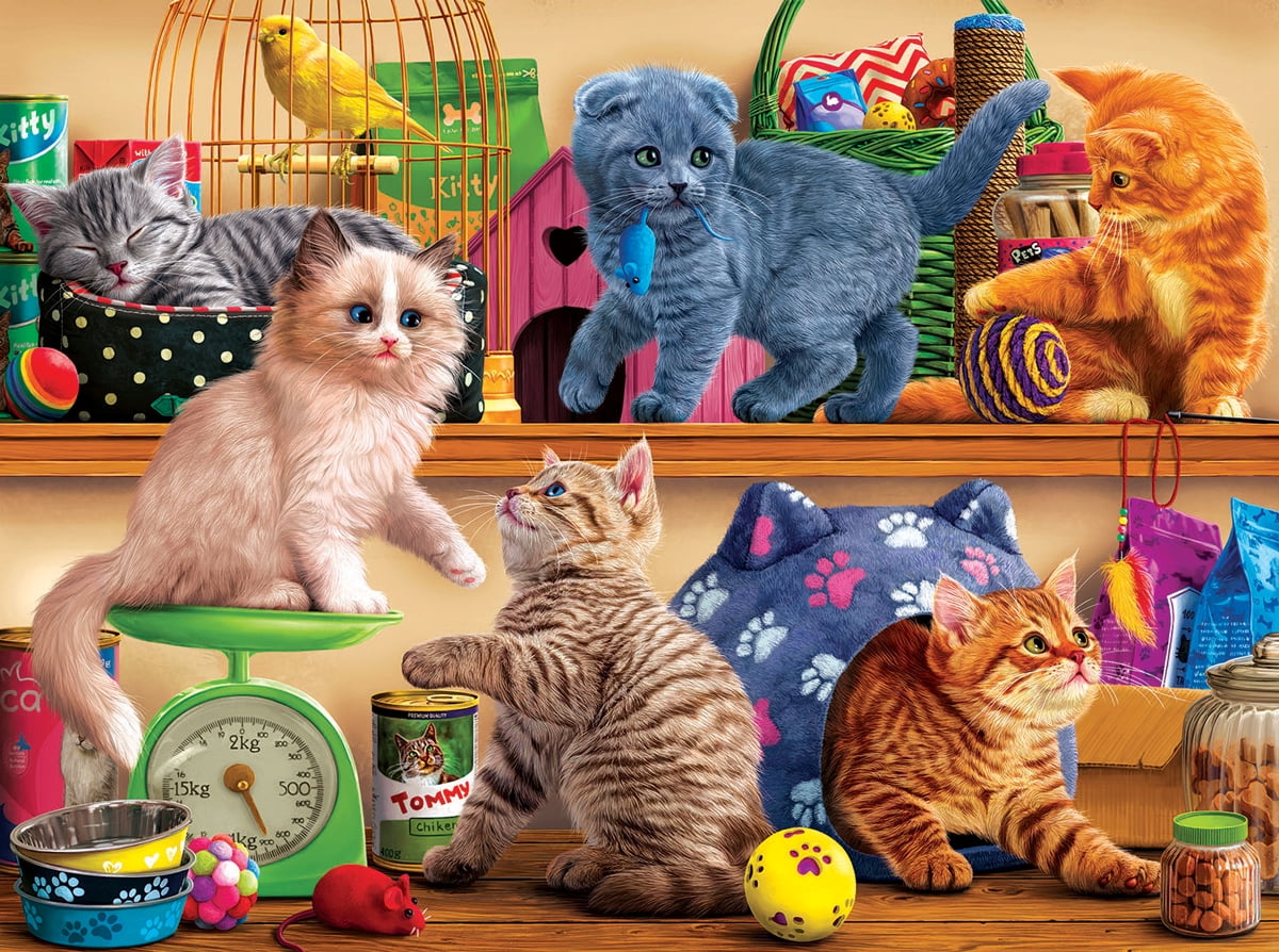 Jigsaw Puzzle for Adults 300 Piece Pet Shop Kittens Wooden Puzzles 15.7 ...