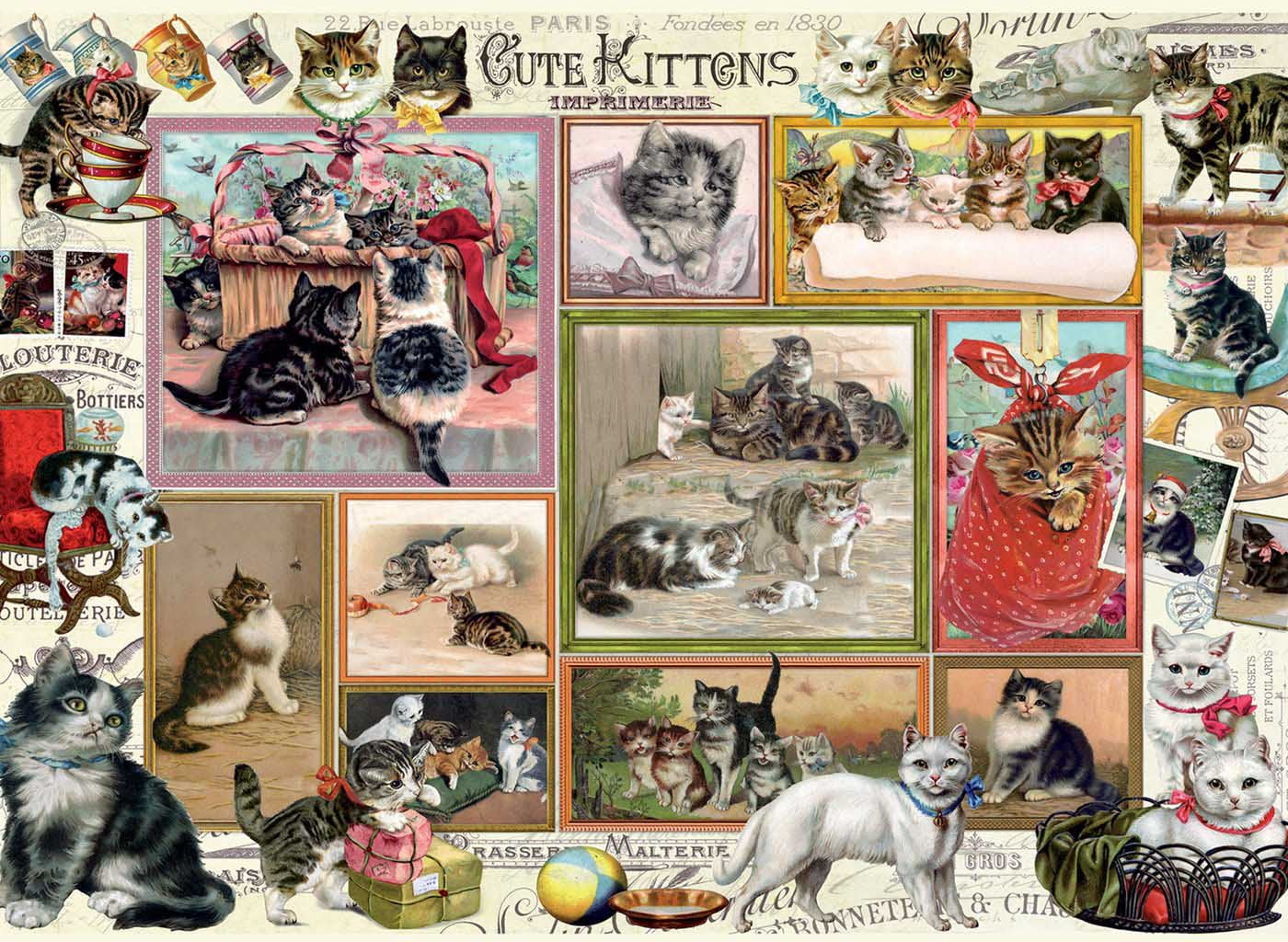 Jigsaw Puzzle for Adults 500 Piece Cute Kittens & Comical Dogs Wooden ...
