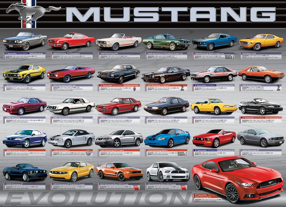 Jigsaw Puzzle for Adults 500 Piece Ford Mustang Evolution 50th ...