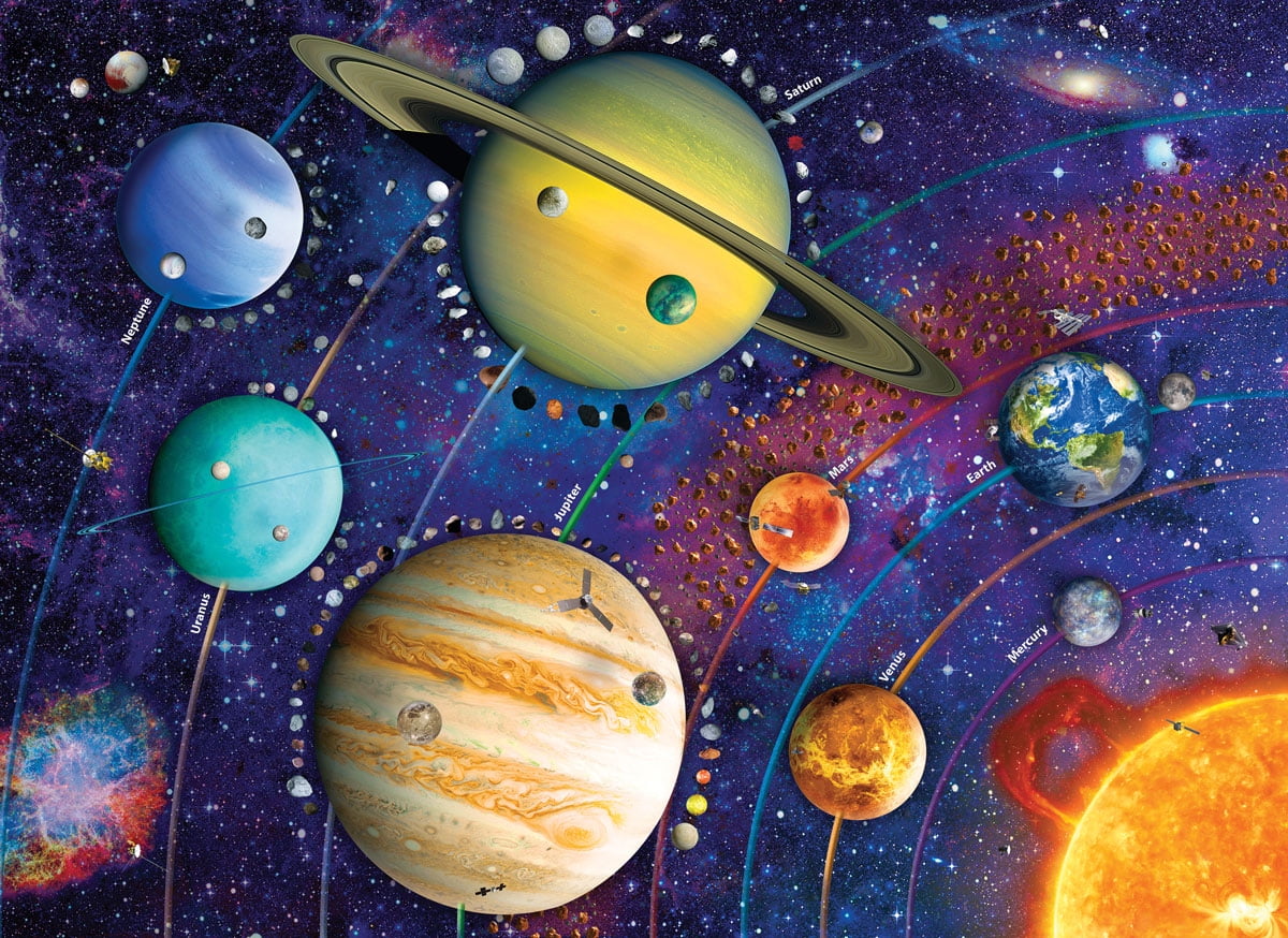 Jigsaw Puzzle for Adults 500 Piece Planets of the Solar System Wooden ...