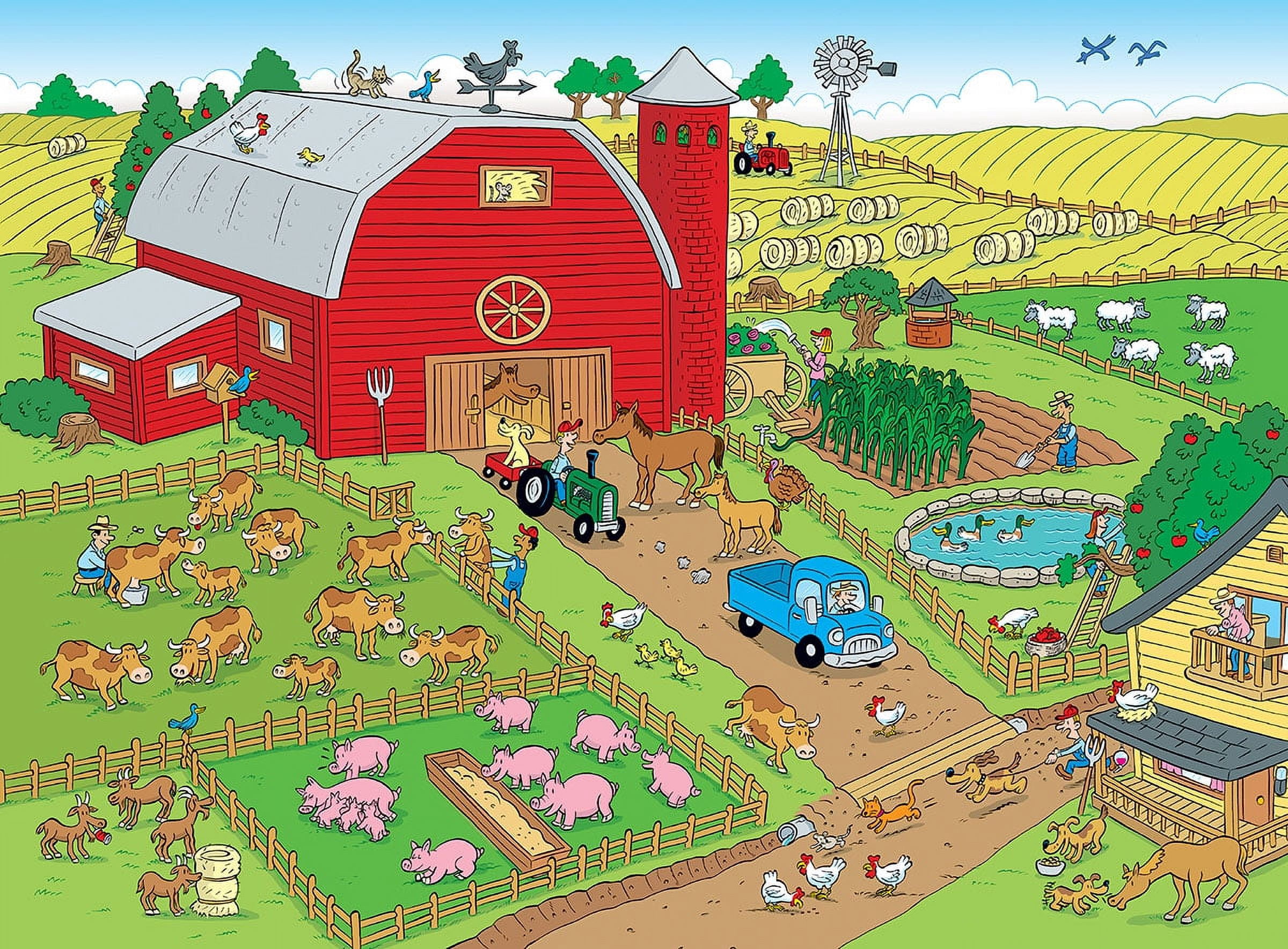 Jigsaw Puzzle for Adults 500 Piece Things to Spot on a Farm Wooden ...