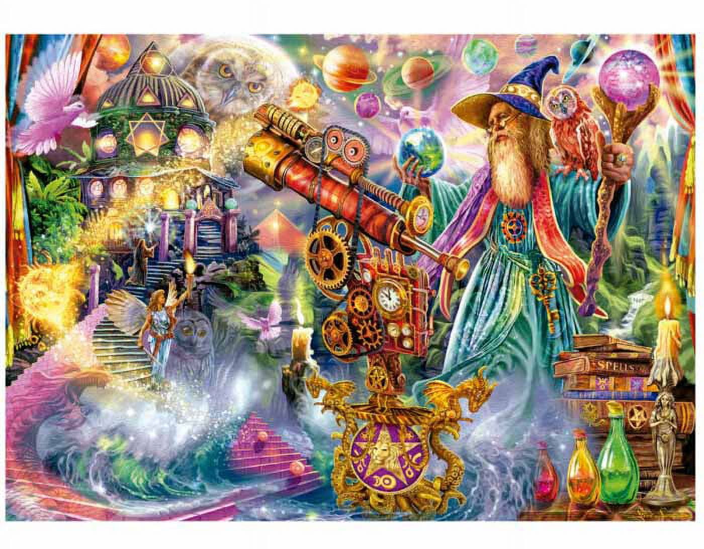 Jigsaw Puzzle for Adults 500 Piece Wizard Spell Wooden Puzzles 20.4 X ...