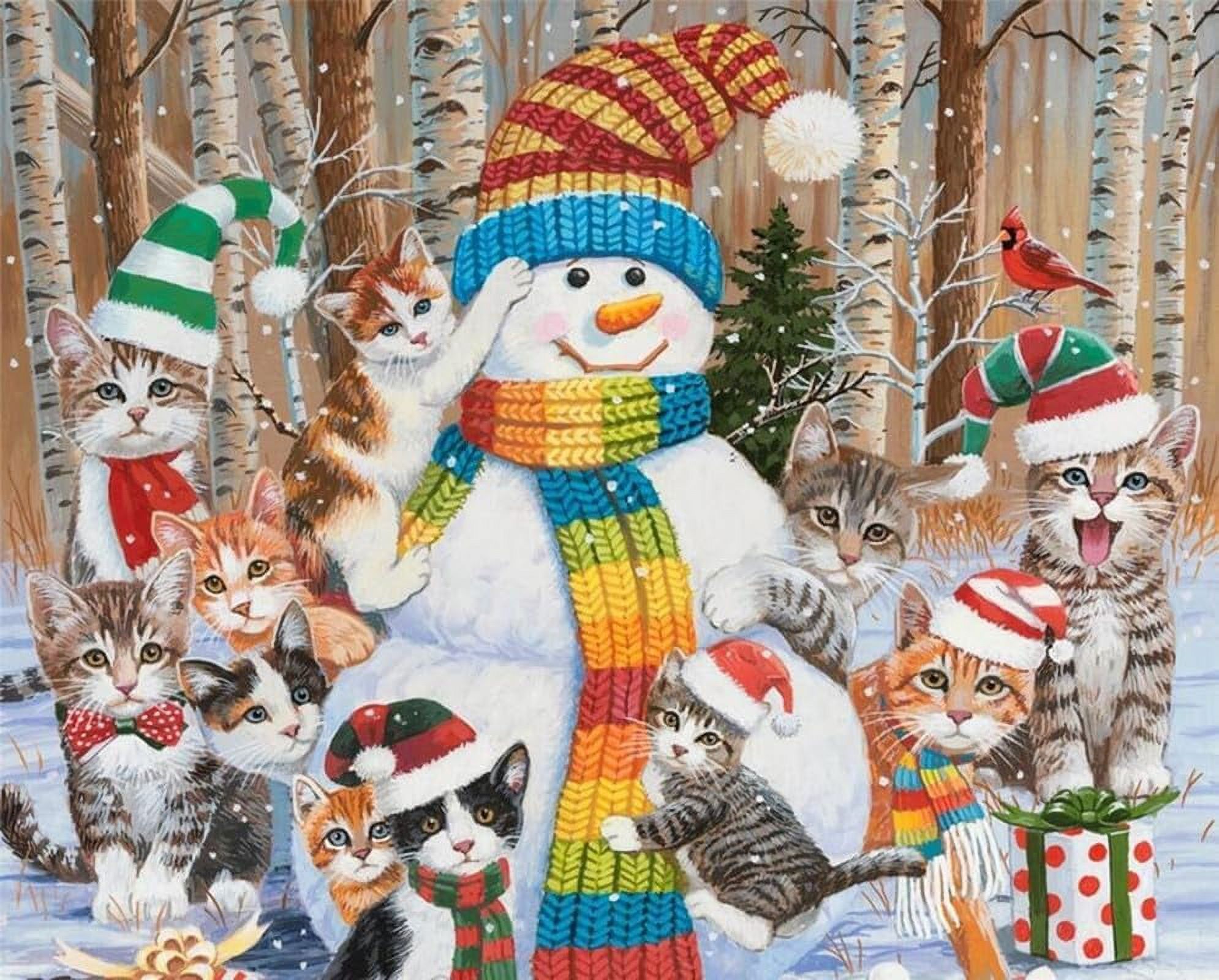 Jigsaw Puzzle for Adults, A Purrfect Snowman Cats Photo Challenging ...