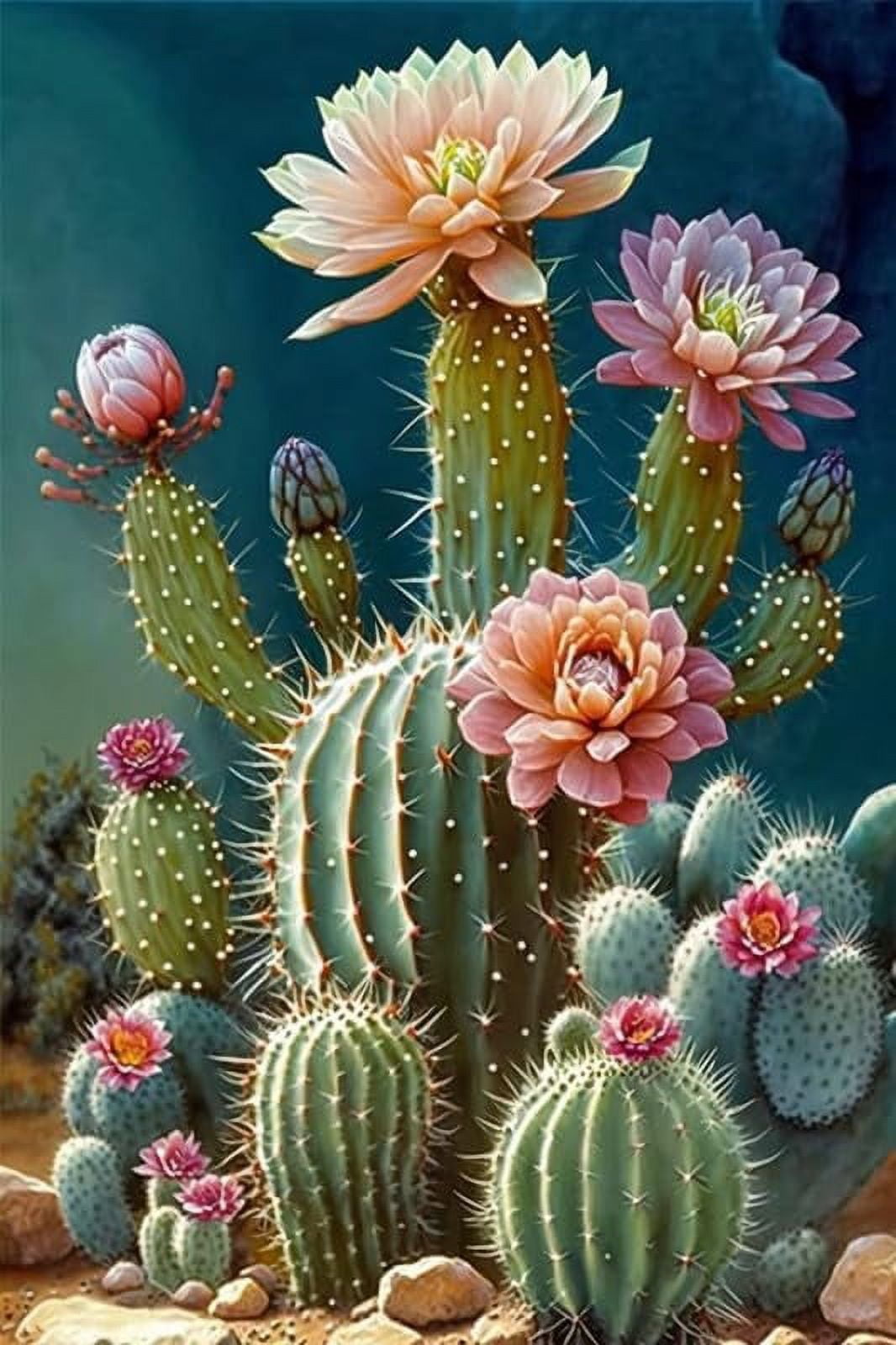 Jigsaw Puzzle for Adults, Cactus Flowers Garden Challenging Educational ...