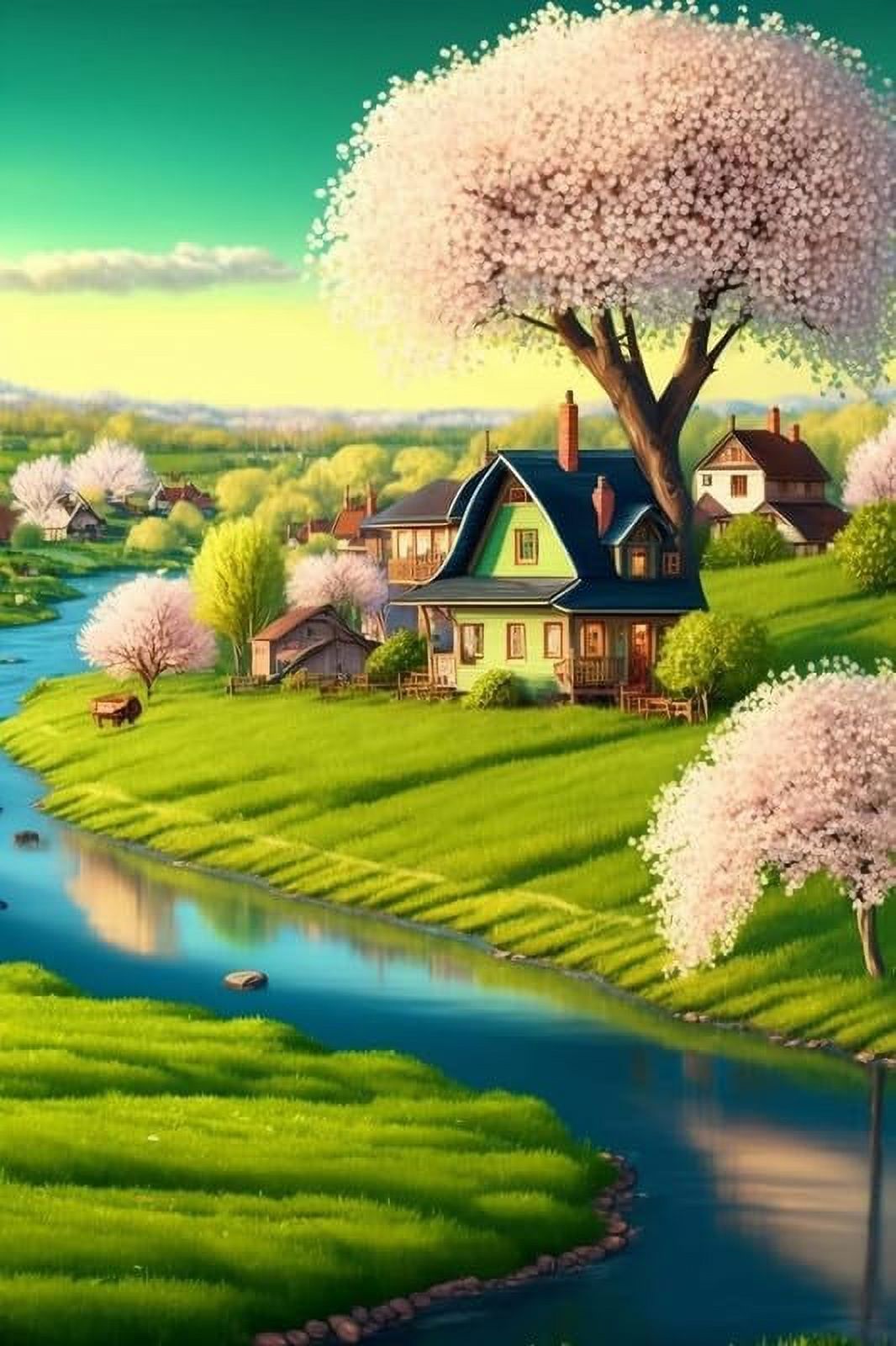 Jigsaw Puzzle for Adults, Cherry Tree by The Stream Challenging ...