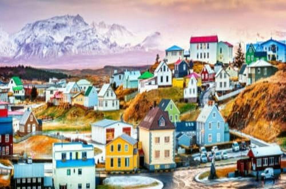 Jigsaw Puzzle for Adults - Colorful Houses Small Town Challenging ...