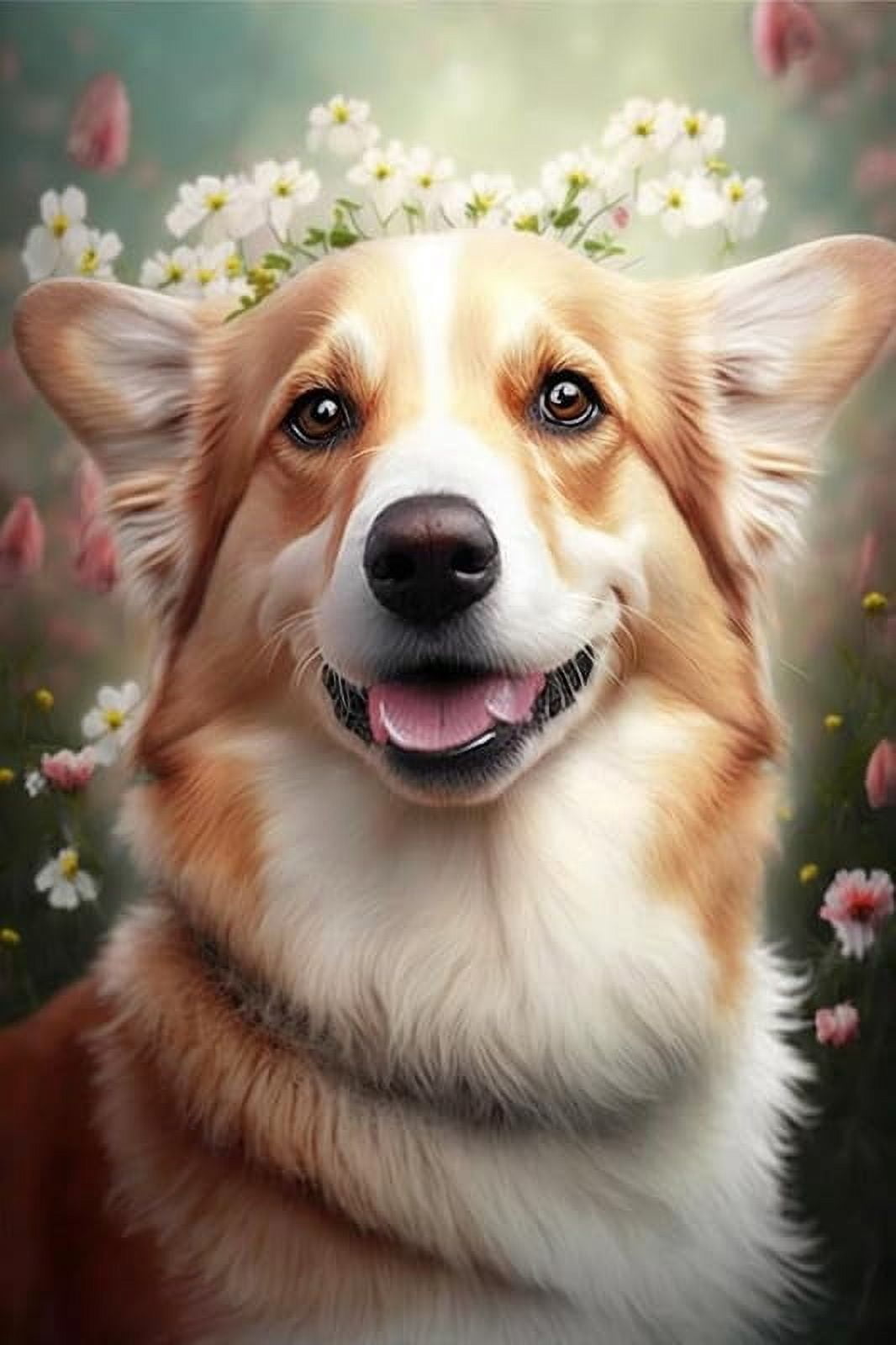Jigsaw Puzzle for Adults, Corgi Flowers Challenging Educational Fun ...
