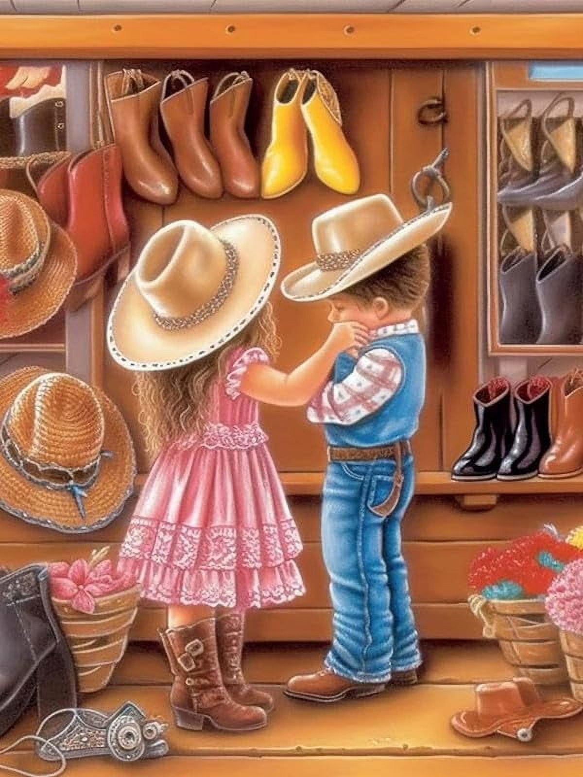 Jigsaw Puzzle for Adults, Cowboy Artbrother and Sister Challenging ...