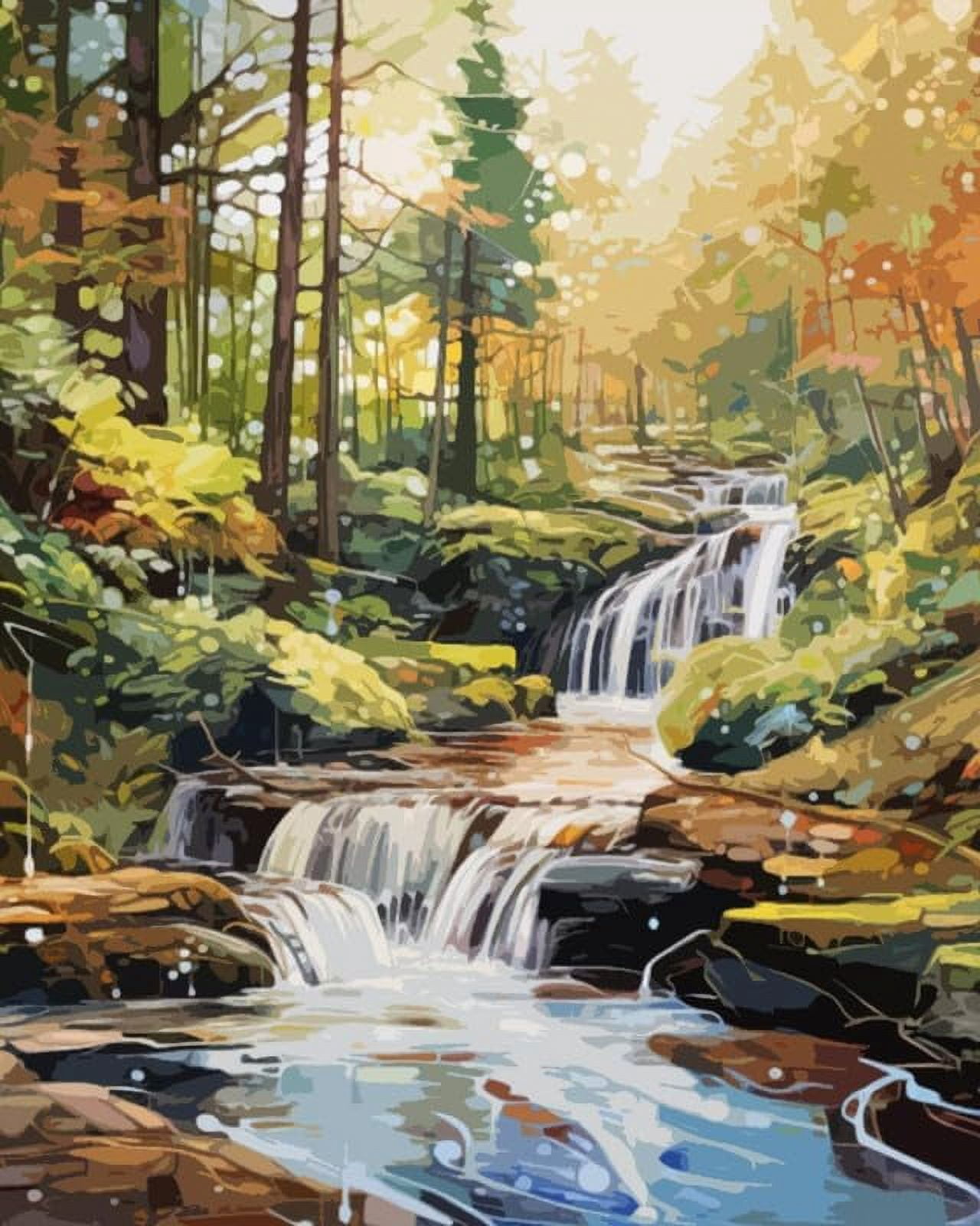 Jigsaw Puzzle for Adults - Fall Forest Waterfalls Scenery Challenging ...