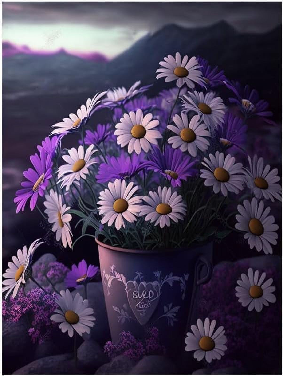 Jigsaw Puzzle for Adults, Purple Daisy - Garden Challenging Educational ...