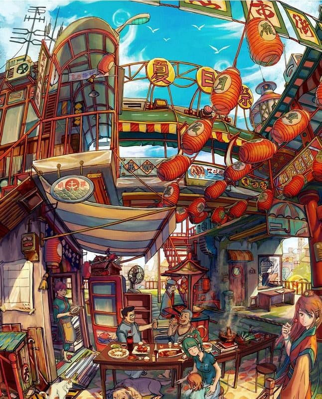 Jigsaw Puzzle for Adults, Retro Style Restaurant Challenging ...