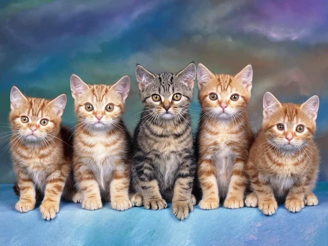 Jigsaw Puzzle for Adults, Tabby Cats Challenging Educational Fun Family ...