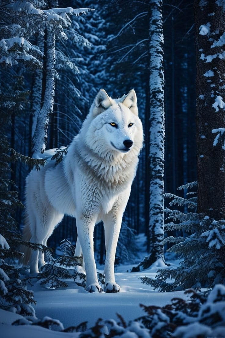 Jigsaw Puzzles 1000 Piece for Adults-White Wolf Inside The Forest in ...
