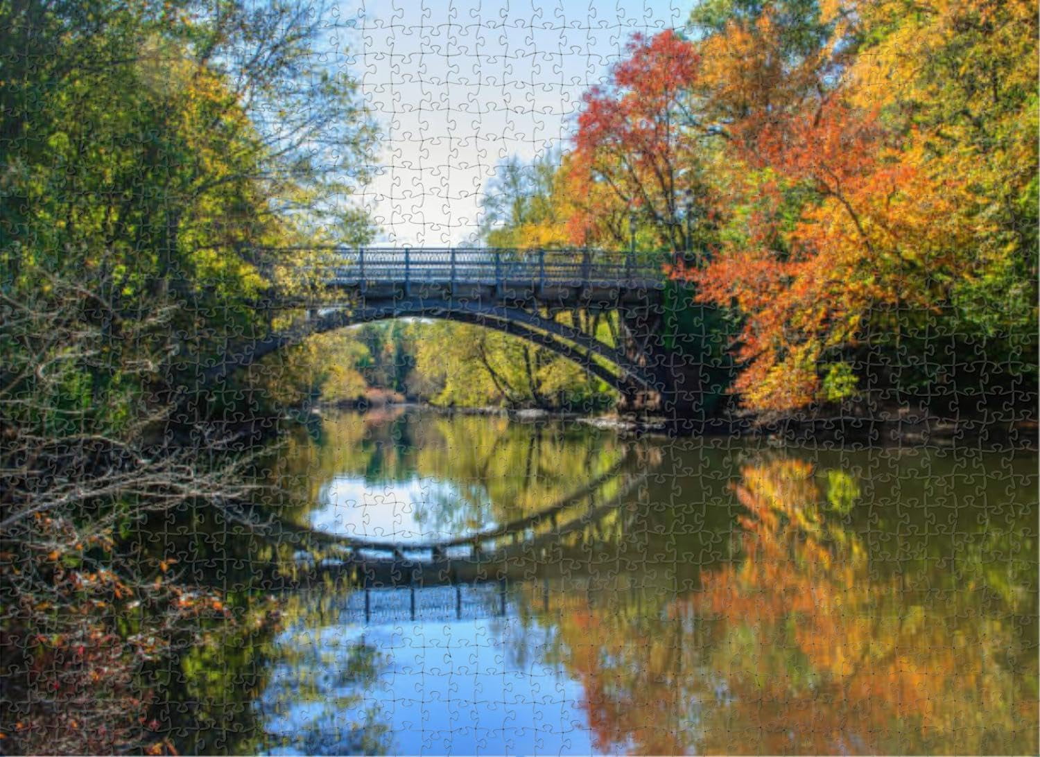 Jigsaw Puzzles 1000 Piece for Adultse Bridge Over The Mill River ...